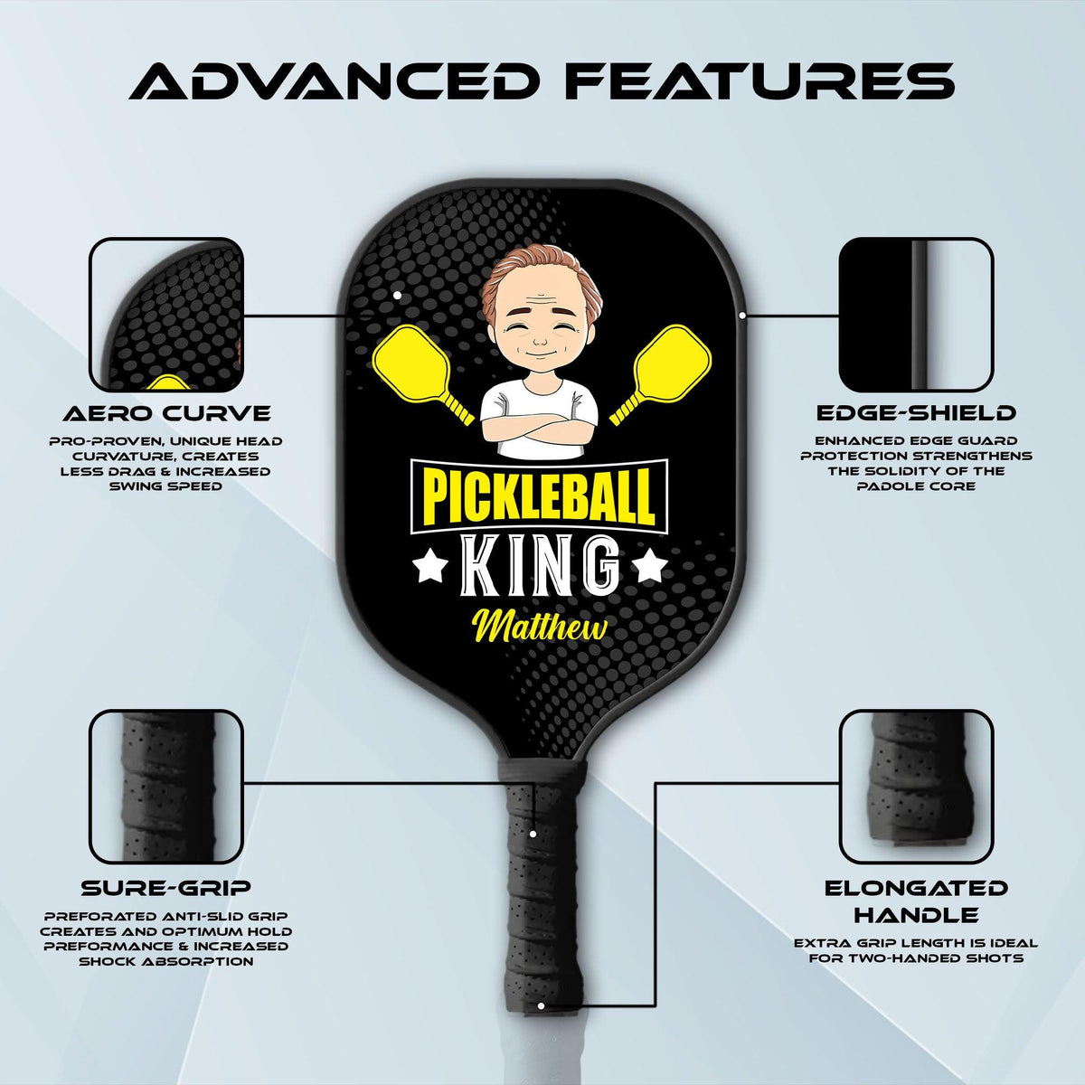 Pickleball King and Queen Personalized Custom Name - Pickleball Paddle ...