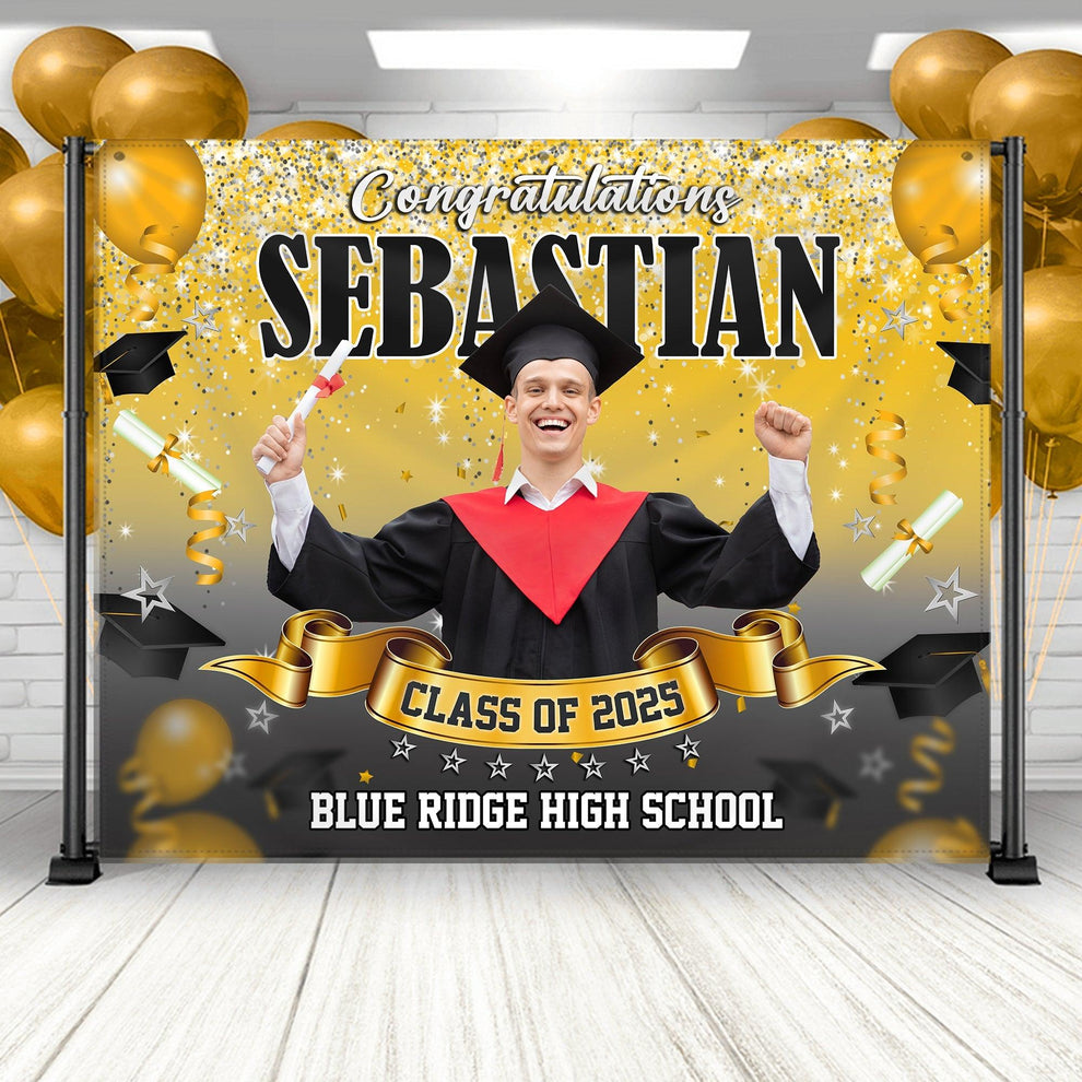 Congratulations Graduation Backdrop - Custom Class of 2025 Graduation ...