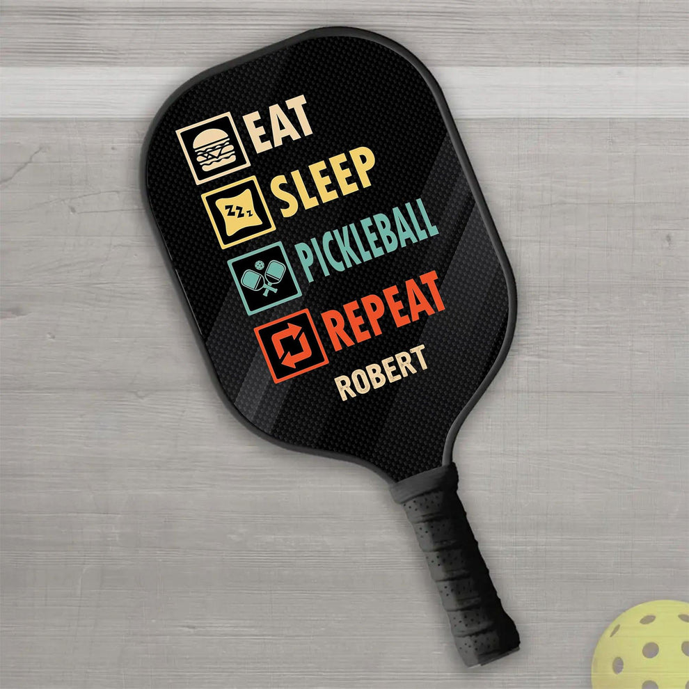 Eat Sleep Pickleball Repeat - Personalized Pickleball Paddle ...