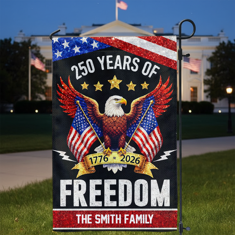 Glitter Family Name 250th Birthday - America Freedom With Eagle - Gard ...