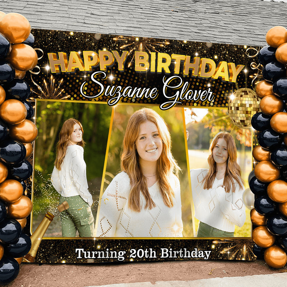 Custom Photo Birthday Backdrop - Personalized Party Backdrop ...